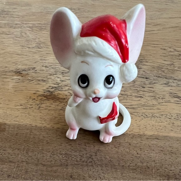 Holiday | Vintage Japan White Ceramic Miniature Christmas Mouse ...